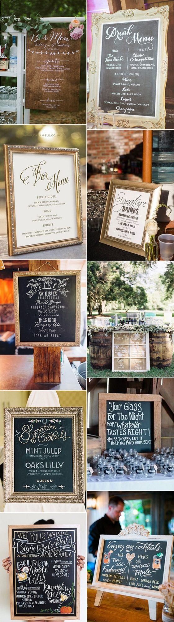 18 Brilliant Wedding Drink Station Sign Ideas