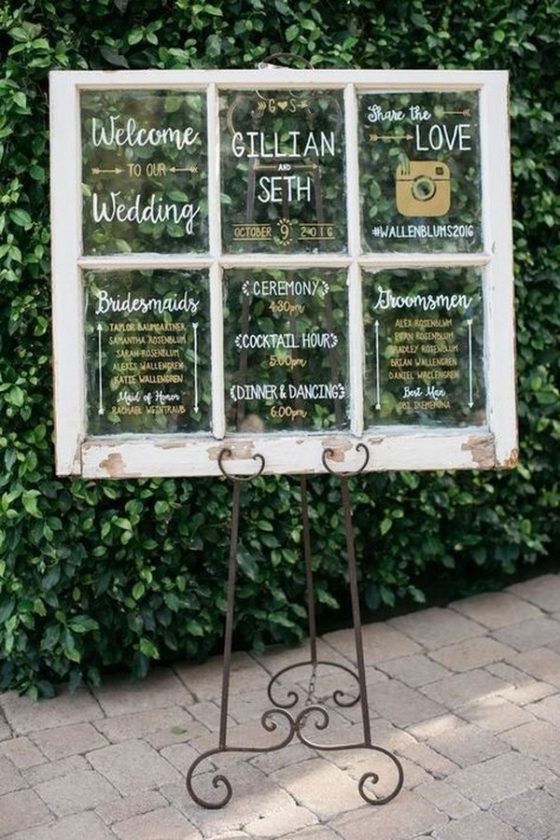 20 DIY Wedding Decoration Ideas with Vintage Windows