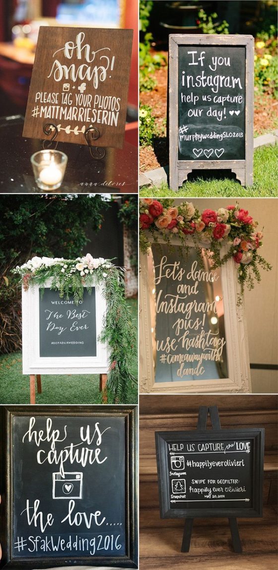 20 Wedding Hashtag Sign Ideas to Share Your Wedding Photos