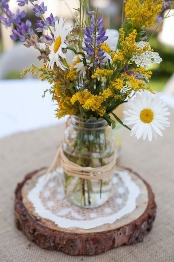 18 Chic Rustic Wedding Centerpieces with Tree Stumps