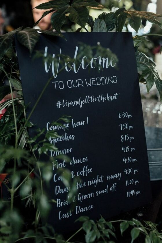 20+ Creative Wedding Timeline Sign Ideas to Get Inspired