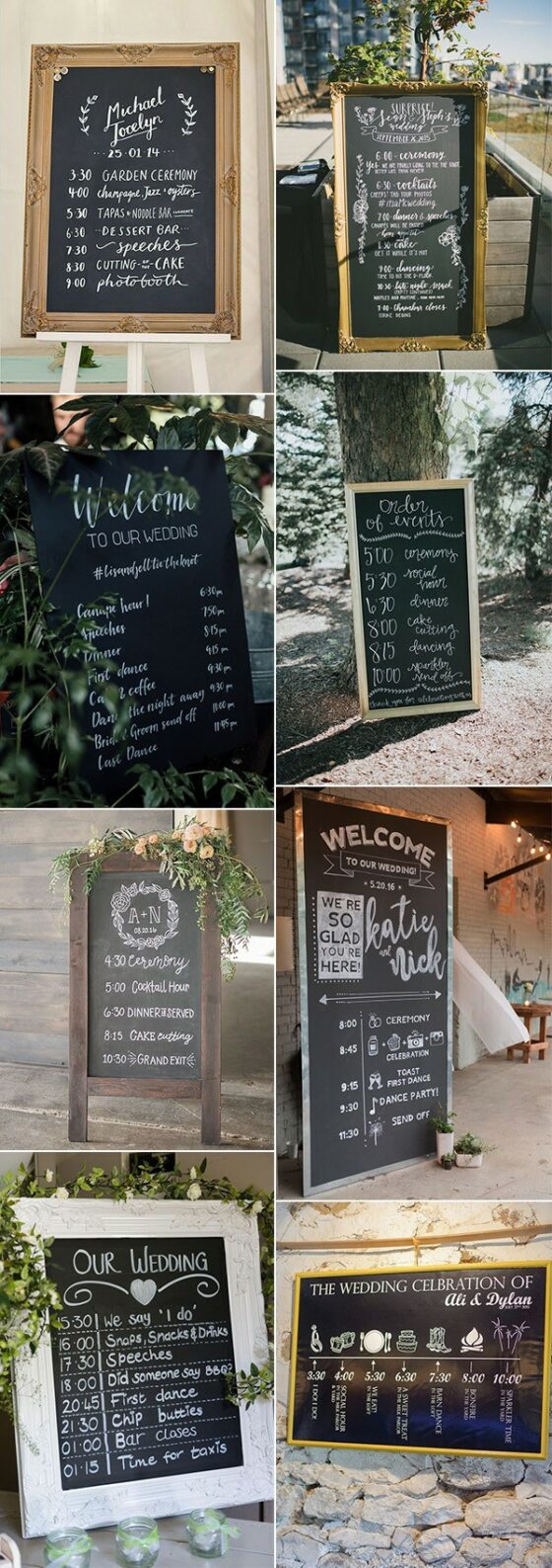 20+ Creative Wedding Timeline Sign Ideas to Get Inspired