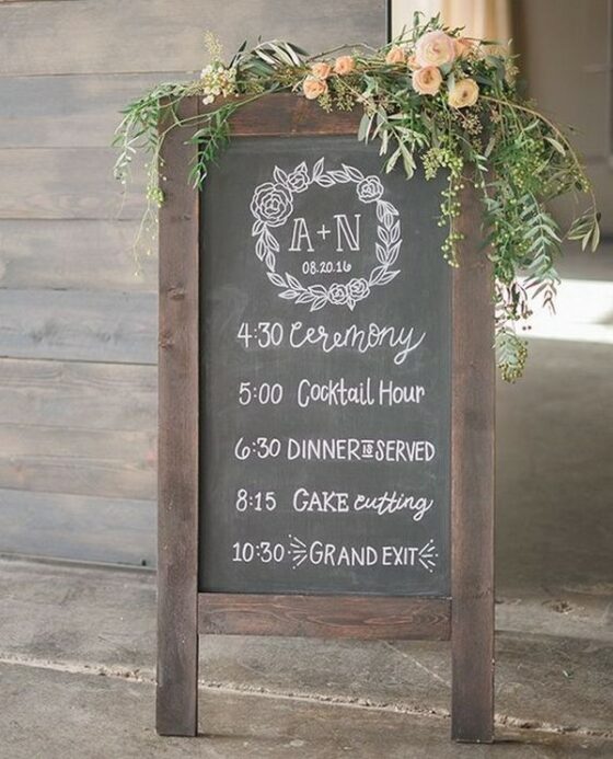 20+ Creative Wedding Timeline Sign Ideas to Get Inspired