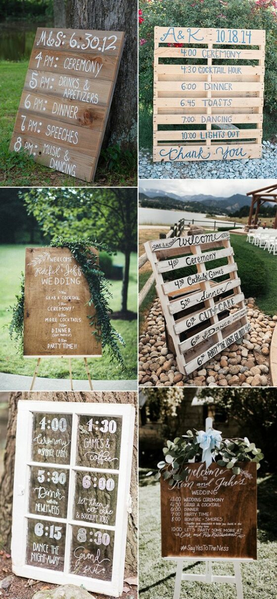 20+ Creative Wedding Timeline Sign Ideas to Get Inspired