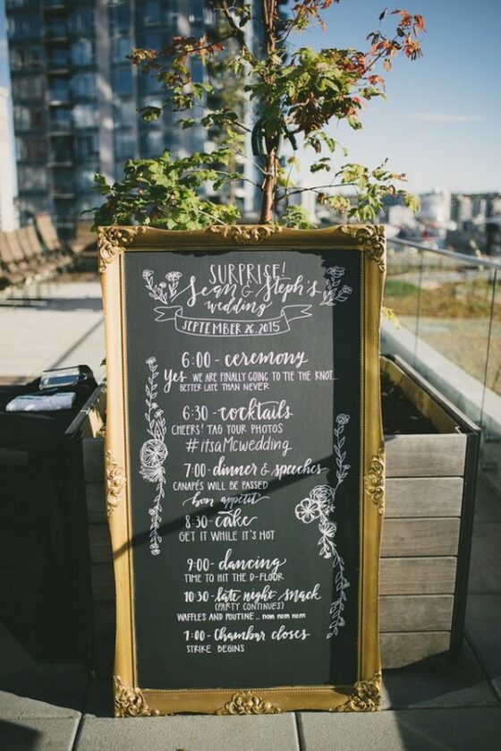 20+ Creative Wedding Timeline Sign Ideas to Get Inspired