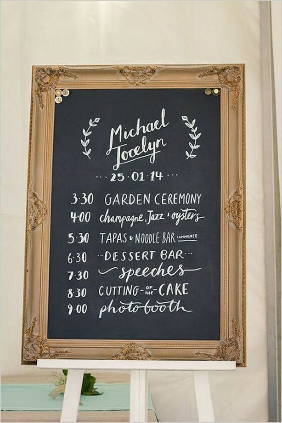 20+ Creative Wedding Timeline Sign Ideas to Get Inspired