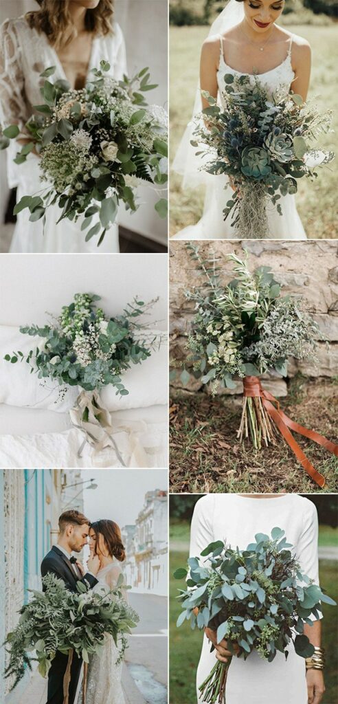 20 Gorgeous and Trendy Greenery Wedding Bouquets
