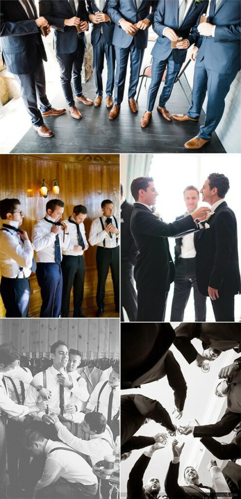 18 Must Have Getting Ready Wedding Photo Ideas for Groom and Groomsmen