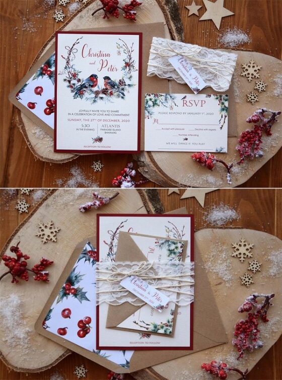 Top 10 Winter Wedding Invitations to Choose on ETSY