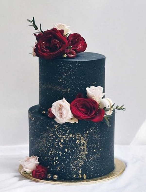 Navy And Burgundy Winter Wedding Cake EmmaLovesWeddings Navy And Burgundy Winter Wedding Cake EmmaLovesWeddings