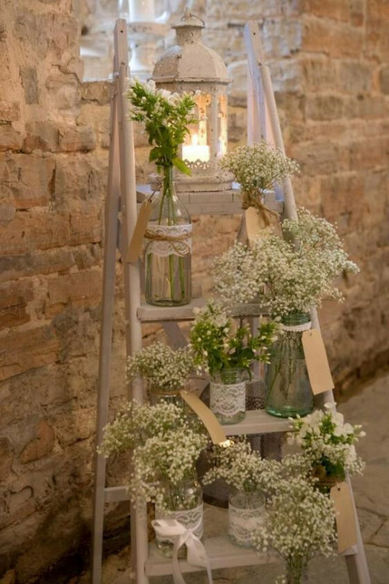 20 Vintage Rustic Wedding Decoration Ideas with Ladders