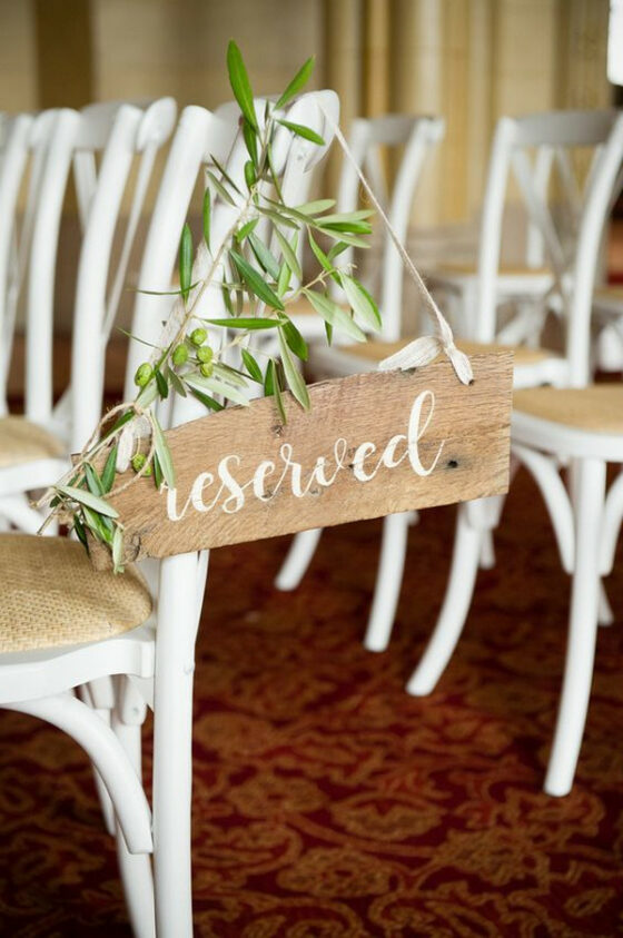 12 Reserved Signs for Wedding Ceremony