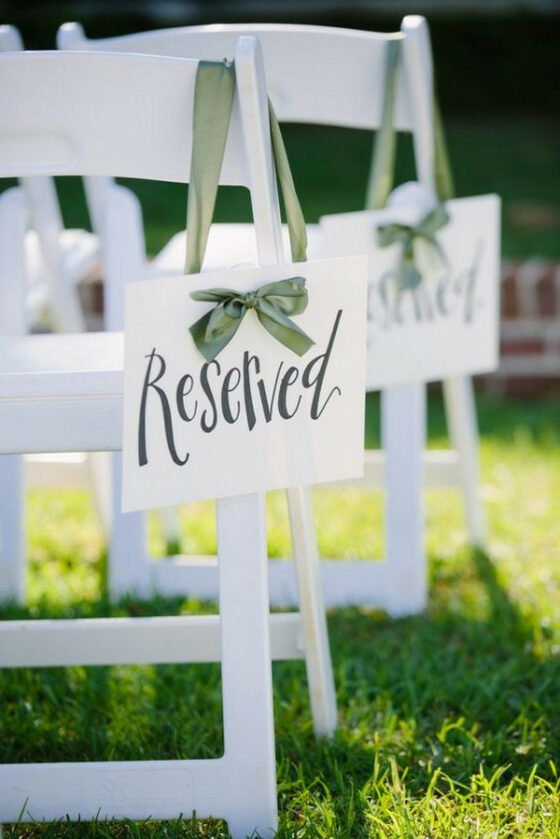 12 Reserved Signs for Wedding Ceremony