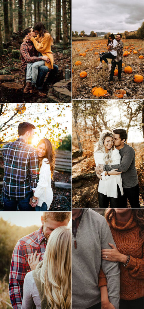 65+ Romantic Fall Engagement Photo Ideas