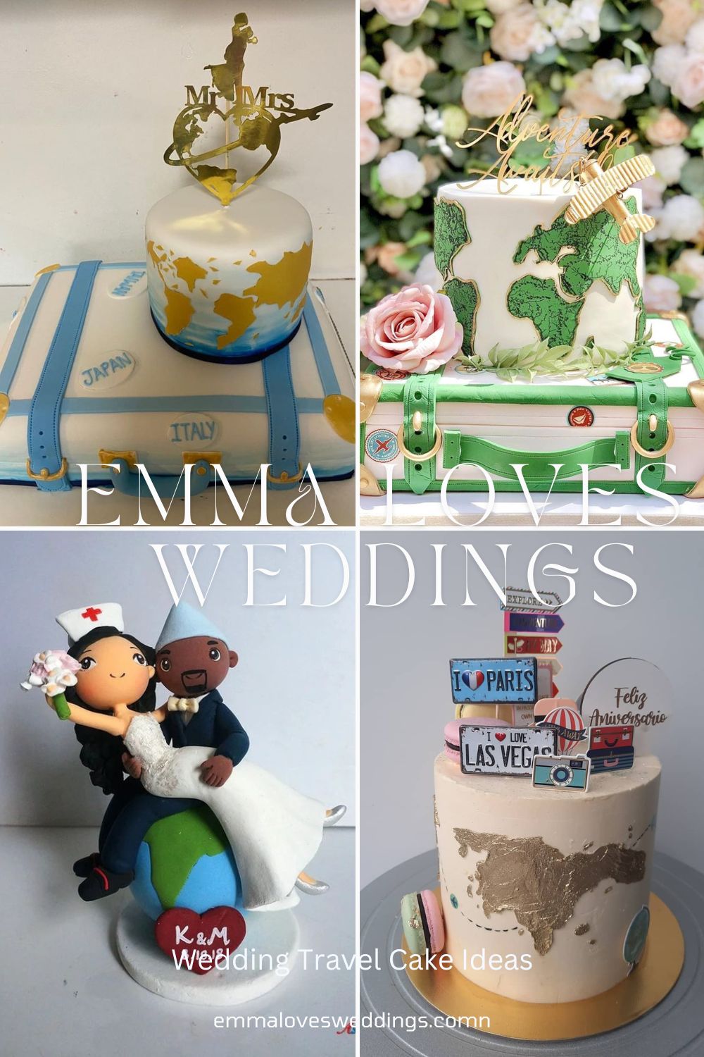 30+ Unique Travel Themed Wedding Cakes For Traveler Couples