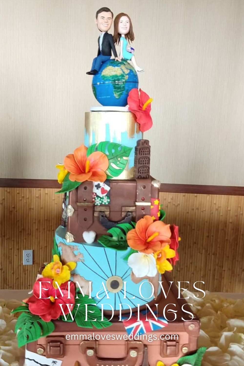 30+ Unique Travel Themed Wedding Cakes For Traveler Couples