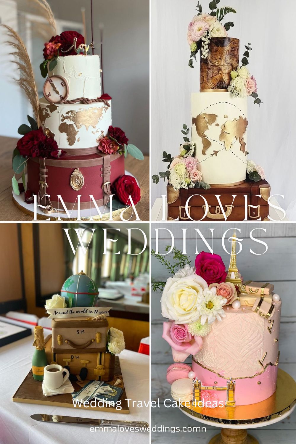 30+ Unique Travel Themed Wedding Cakes For Traveler Couples