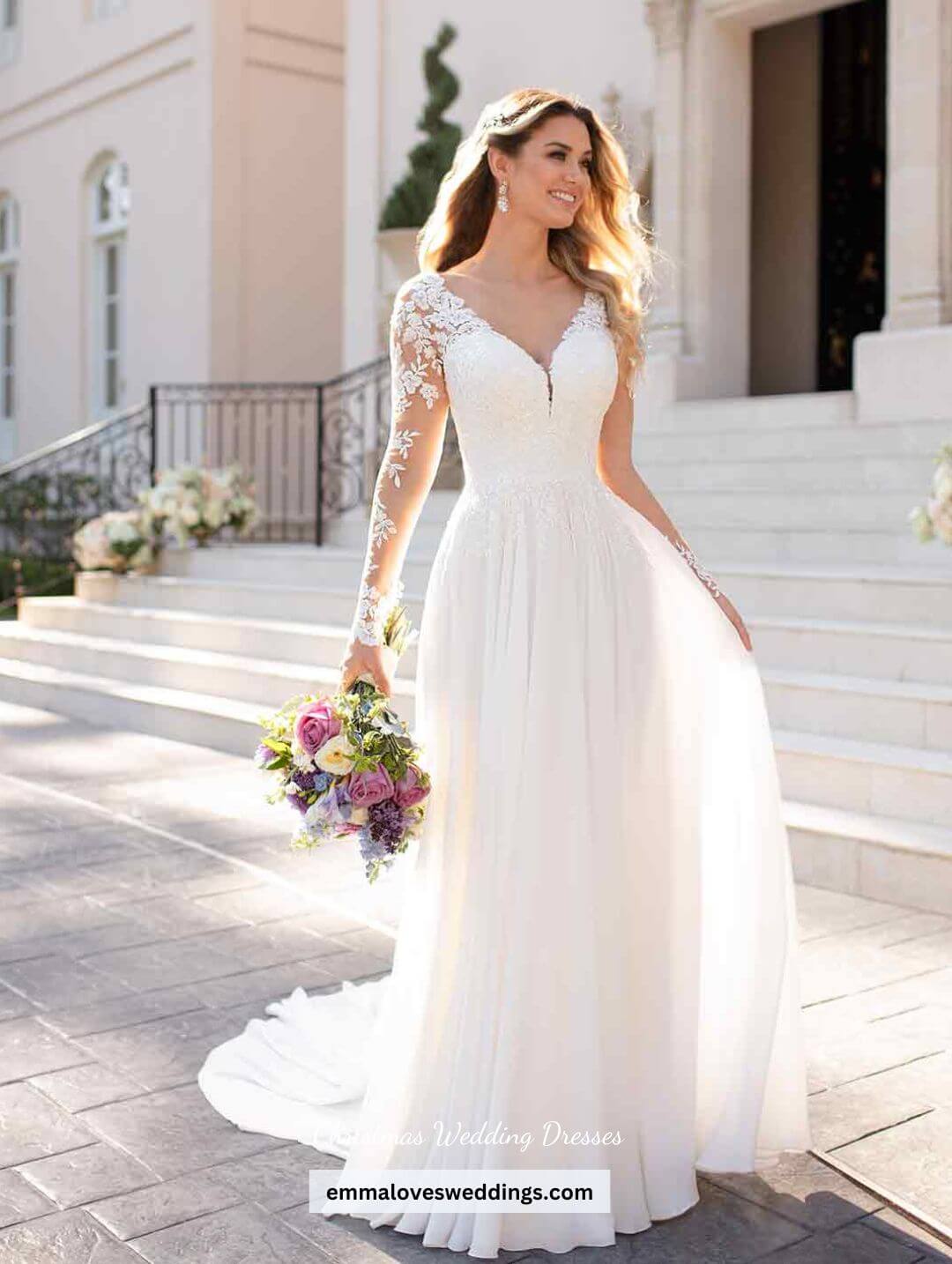 50+Romantic Christmas Wedding Dresses Ideas To Make You Fall In Love