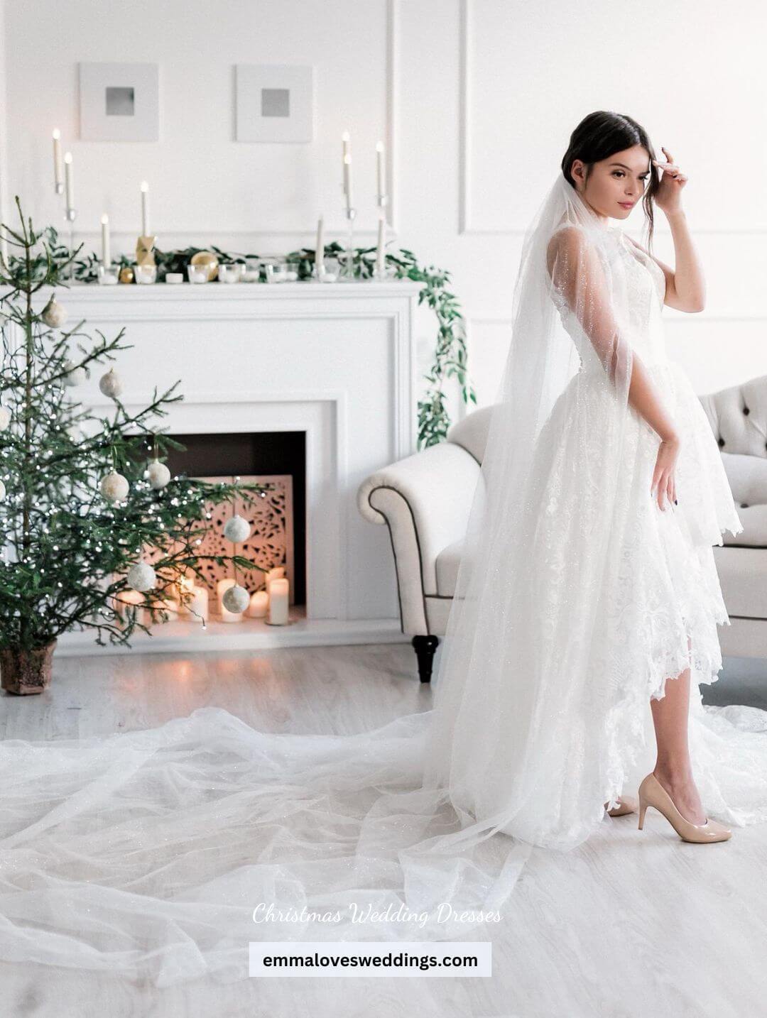 50+Romantic Christmas Wedding Dresses Ideas To Make You Fall In Love