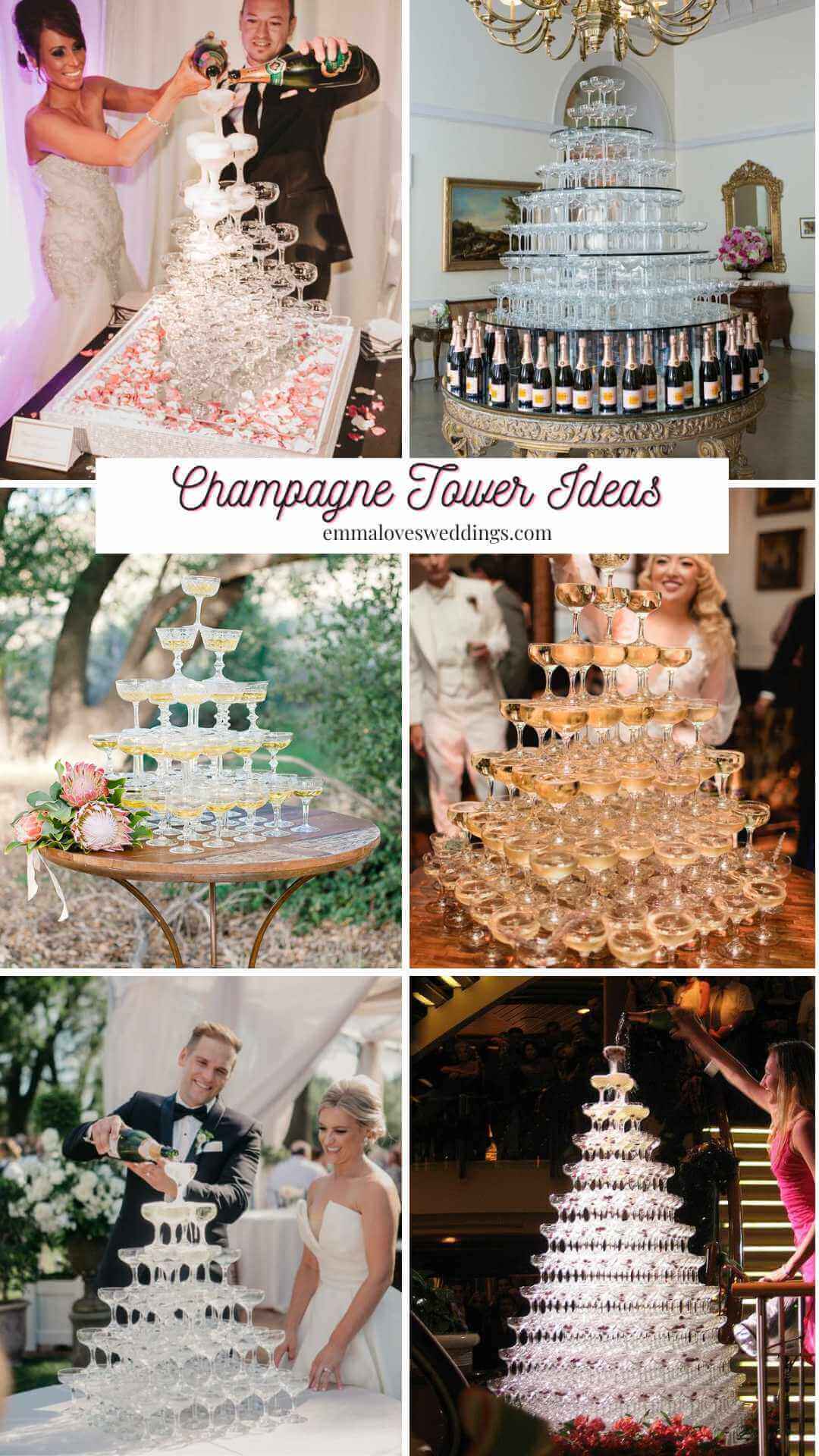 18 DIY Champagne Tower Ideas For Your Wedding