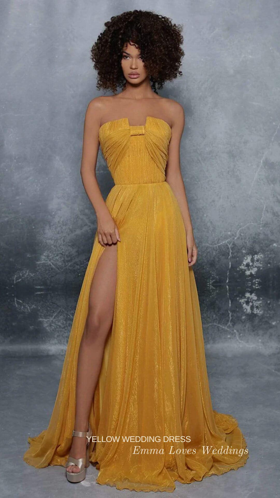 20 Beautiful Yellow Wedding Dresses Every Bride Would Love To Wear