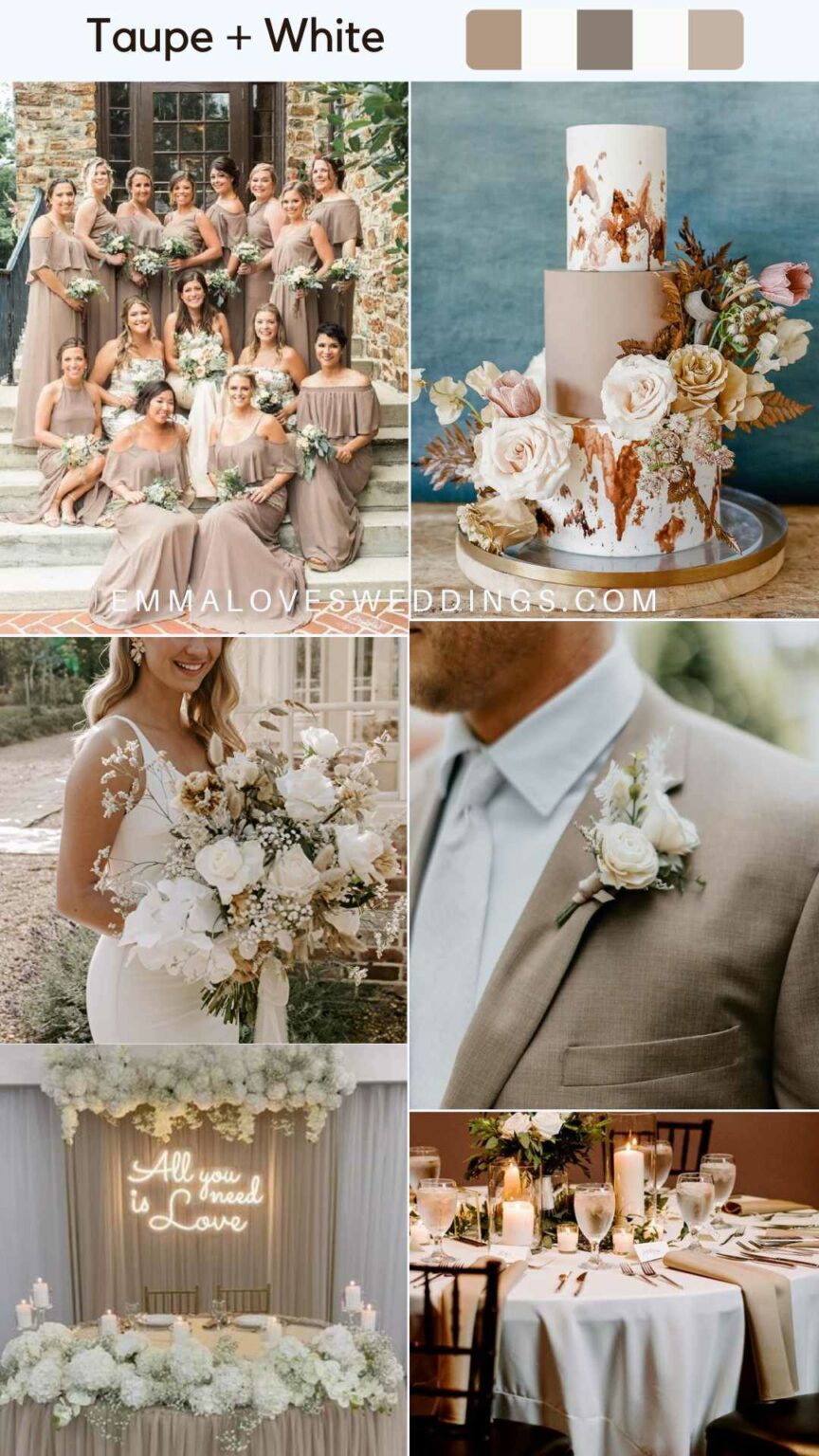 12 Stunning Neutral Wedding Color Combination Ideas to Get Inspired