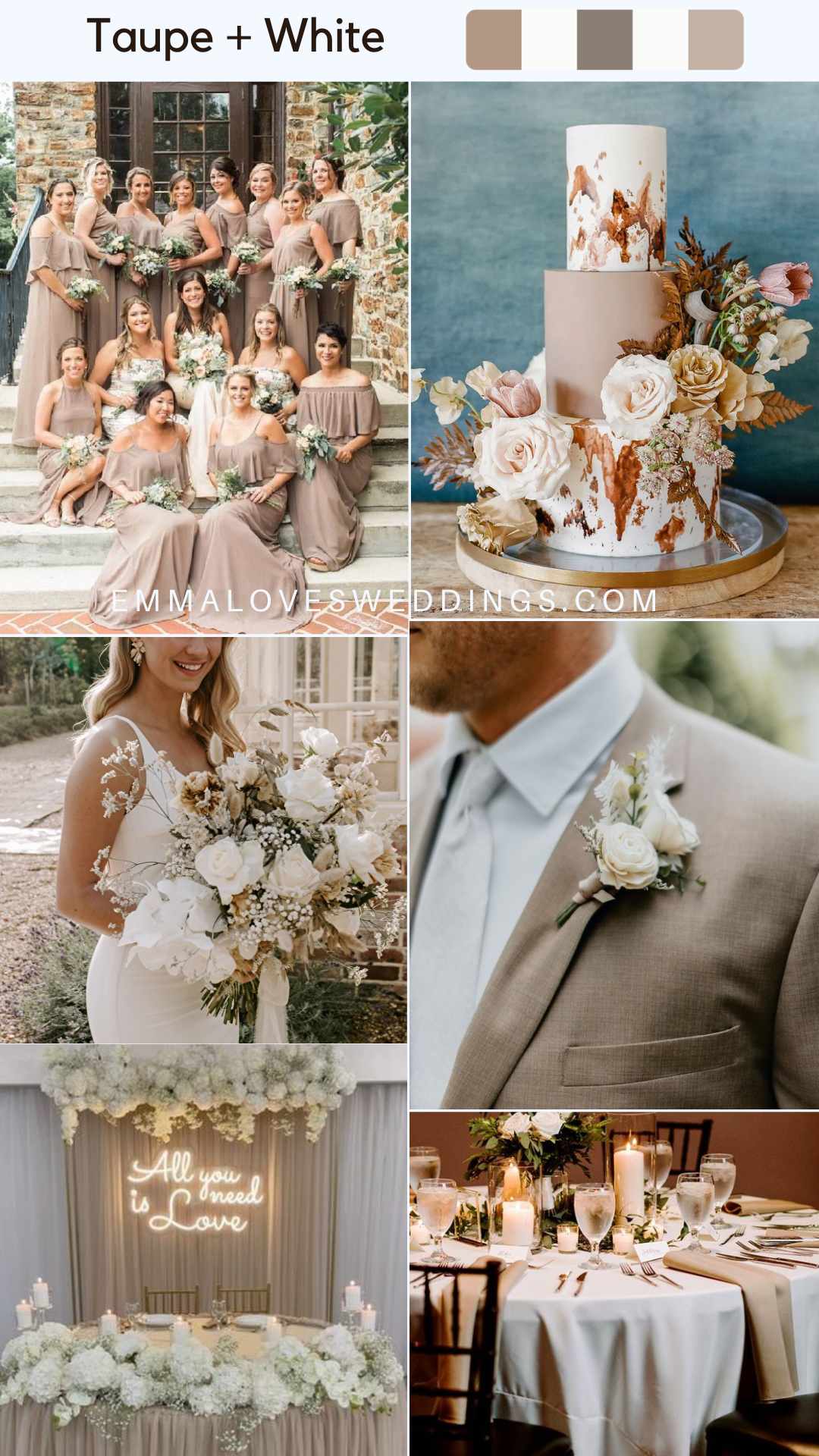 12 Stunning Neutral Wedding Color Combination Ideas to Get Inspired